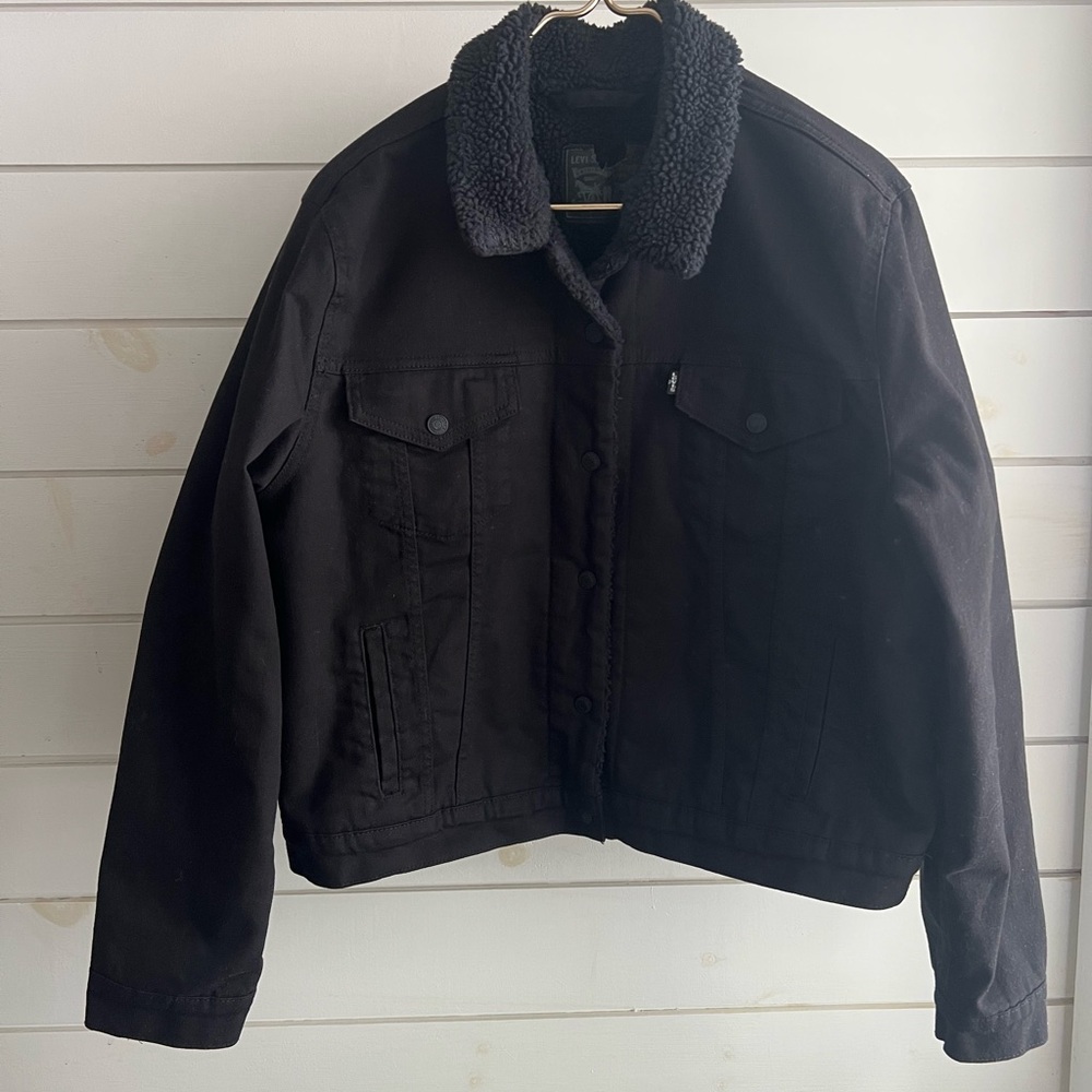 Levi's Black Sherpa-Lined Denim Jacket - Gem